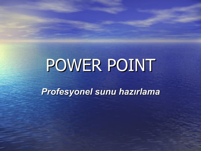 Sunu Hazırlama Programları (PowerPoint) | DOC