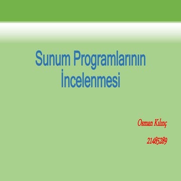 Sunum Programlarının İncelenmesi | PPSX