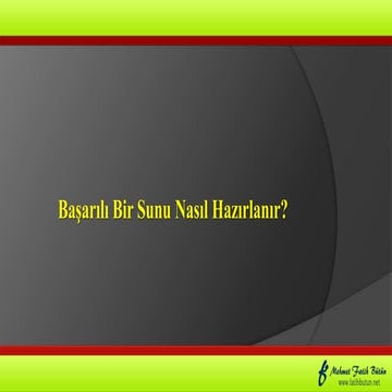 Etkili Bir Sunu Nasıl Hazırlanır? | PPTX