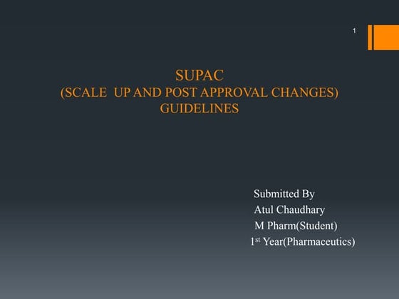 Supac guidelines | PPTX