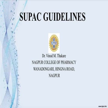 Supac guidelines | PPTX
