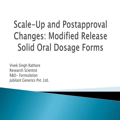 Supac - Guidance for Modified Release Dosage Form | PPTX