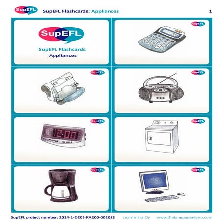 SupEFL flashcards: appliances | PDF
