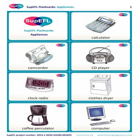 SupEFL flashcards appliances (in english) | PDF