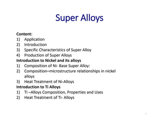 Superalloys | PPT