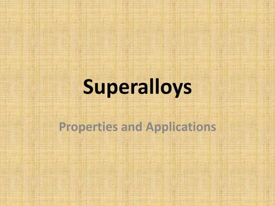 Nickel based super alloys use for high temperature application (in gas ...