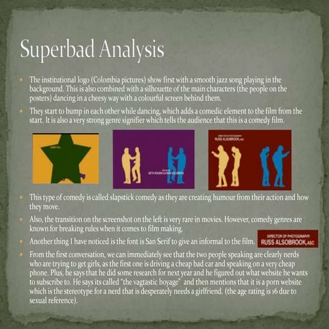 Superbad analysis - Hossameldin Elrayes | PPT