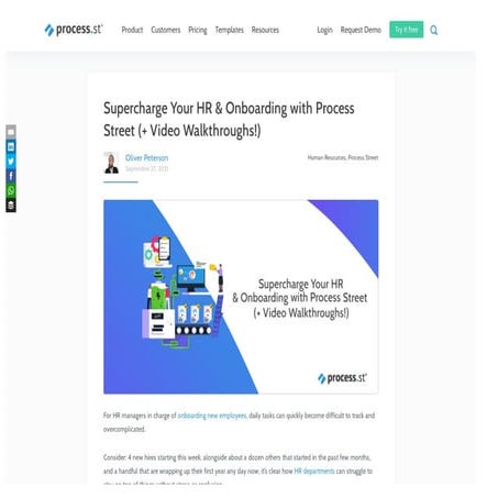 Supercharge Your HR & Onboarding with Process Street (+ Video ...