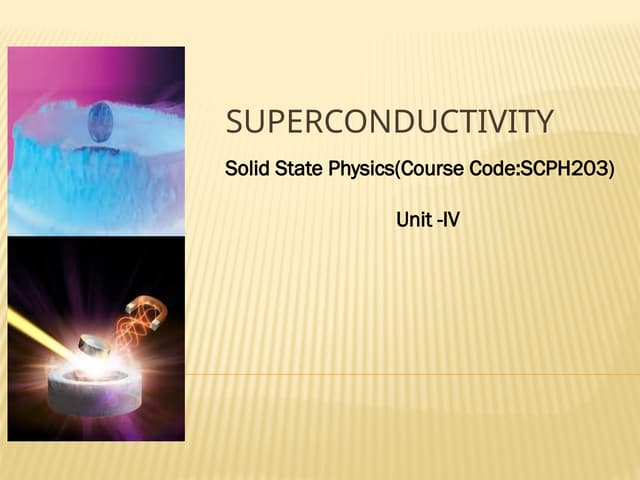 Superconductors And their Applications | PPTX