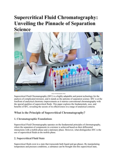 Super crtical fluid chromatography ppt | PPTX