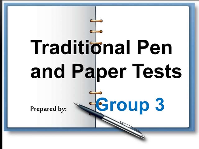 CONSTRUCTING PAPER-AND-PENCIL TESTS | PPTX
