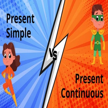 Superheroes Present Simple Vs Present Continuous Presentation in Red ...