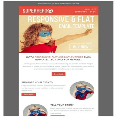 SuperHeroo Email Template - Email Marketing Templates Kokoaweb.com at ...