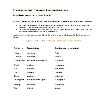 Superlativos en ingles | PDF