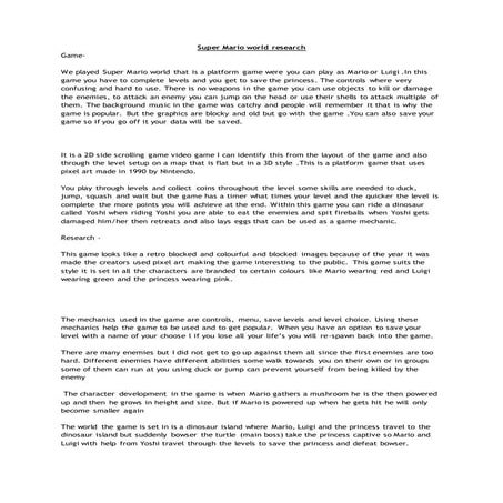 Super mario world research2.0 | PDF