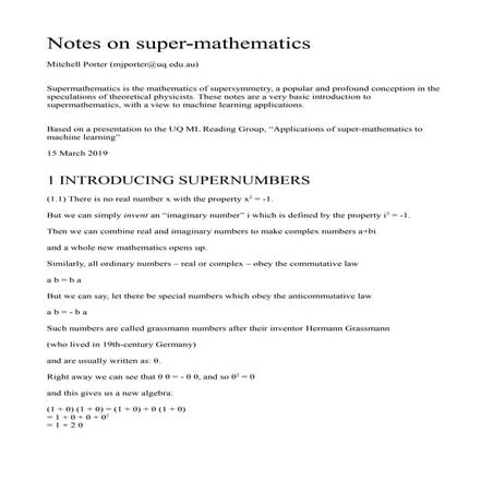 Notes on super-mathematics | ODT