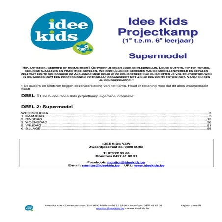 draaiboek Supermodel projectkamp 2014 | PDF