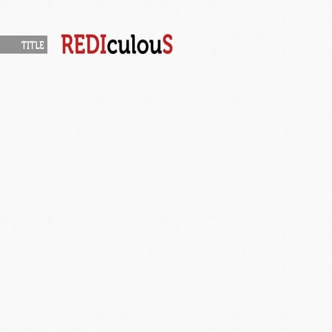 REDIculouS: Introduction to Redis | PPT