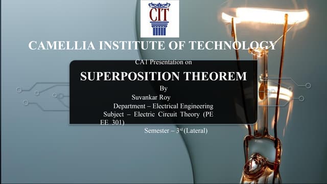 Circuit lab 7 verification of superposition theorem@taj | PDF