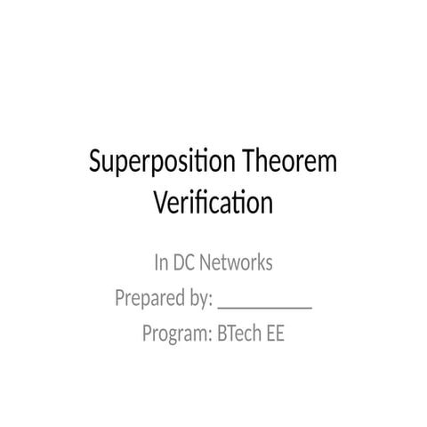 Superposition Theorem Verification Practical Pptx