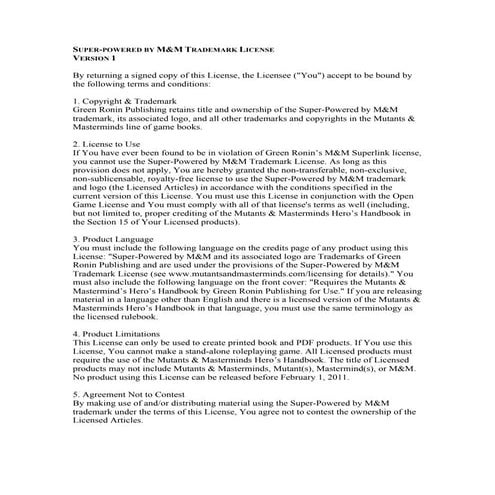 Super-Powered by M&M license | PDF