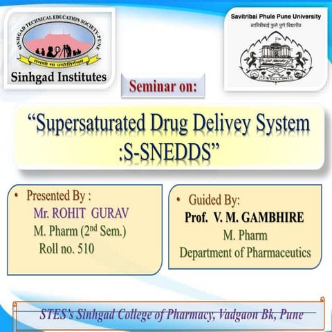 Supersaturated drug delivery system: Super SNEDDS | PPTX