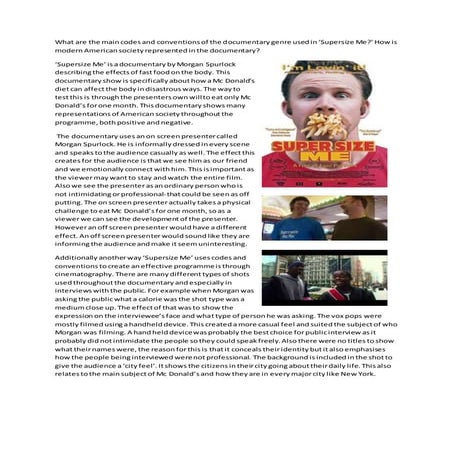 Supersize me essayyy | PDF