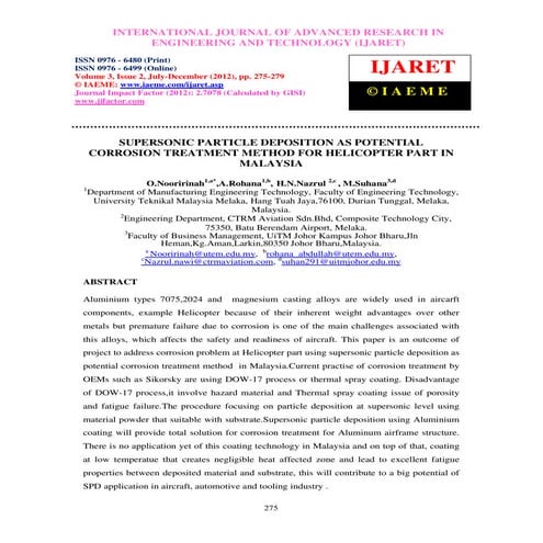Supersonic particle deposition as potential corrosion | PDF