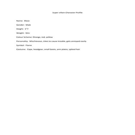 Supervillain character profile (blaze) | PDF
