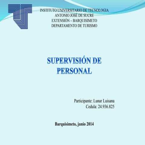 Supervision de personal | PPTX