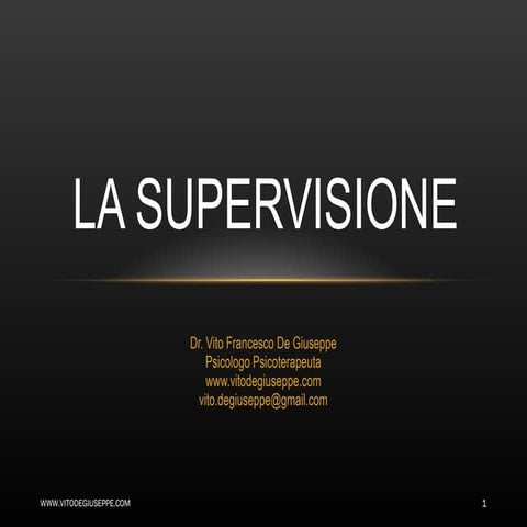 Supervisione | PPT