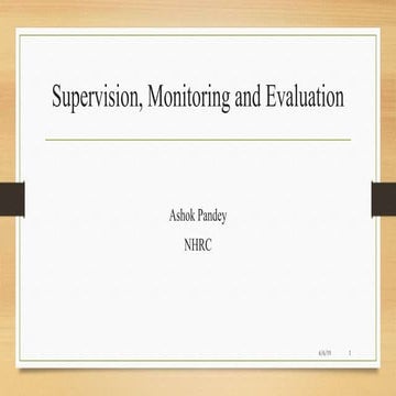 Supervision, monitoring and evaluation of research | PPTX