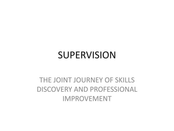 Using the Bells that Ring- systemic model of supervision on the ...