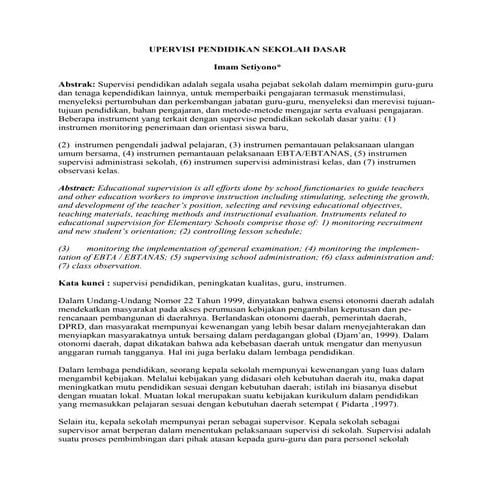 Supervisi pendidikan sekolah dasar | DOC