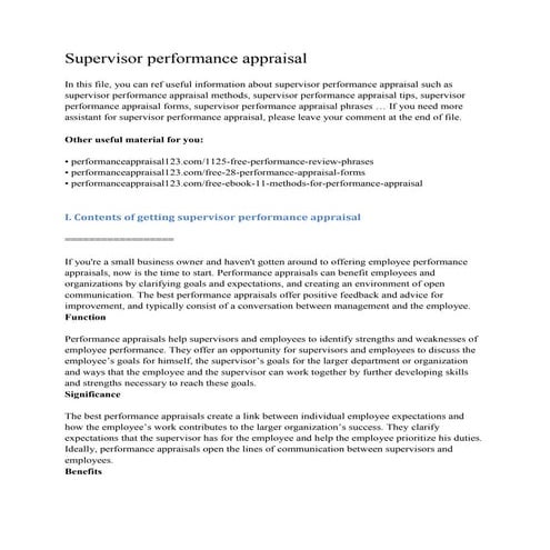 Supervisor performance appraisal | DOCX