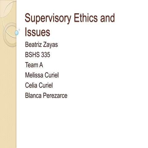 Supervisory+ethics+and+issues | PPTX | Family and Relationships