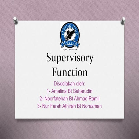 Supervisory function | PPTX
