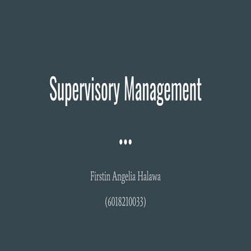 Supervisory management | PPTX