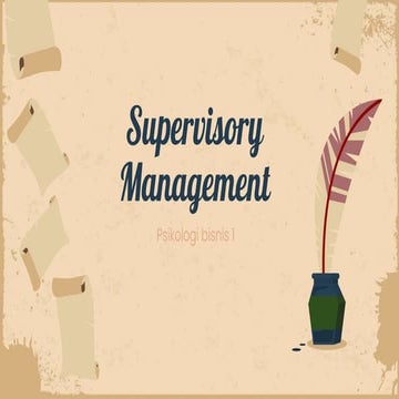 Supervisory Management | PPTX