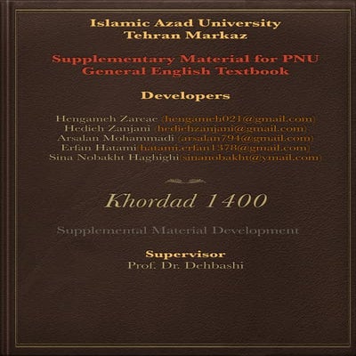 Supplementary material for general English course in PNU in Iran | PDF