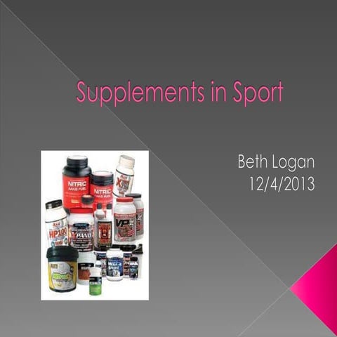 Supplements in sport | PPTX