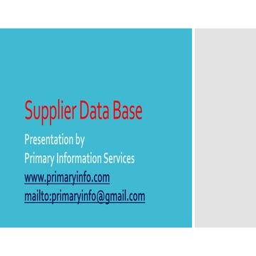 Supplier data-base | PDF