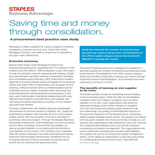 Supplier consolidation best practice case study | PDF