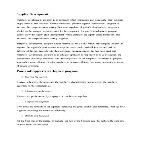 Supplier development program | DOCX