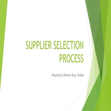 Supplier selection process | PPTX