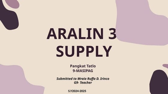 Konsepto at Salik ng supply PPT.Ekonomikstx | PPTX