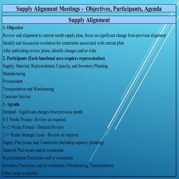 Supply Alignment Objectives - Process Overview | PPTX | Logistics ...