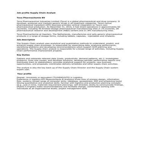 Supply Chain Analyst | DOC