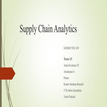 Supply chain analytics | PPTX