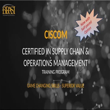 CISCM - Certified SUPPLY CHAIN MANAGER 24-28 APRIL, ACCRA, Ghana | PDF